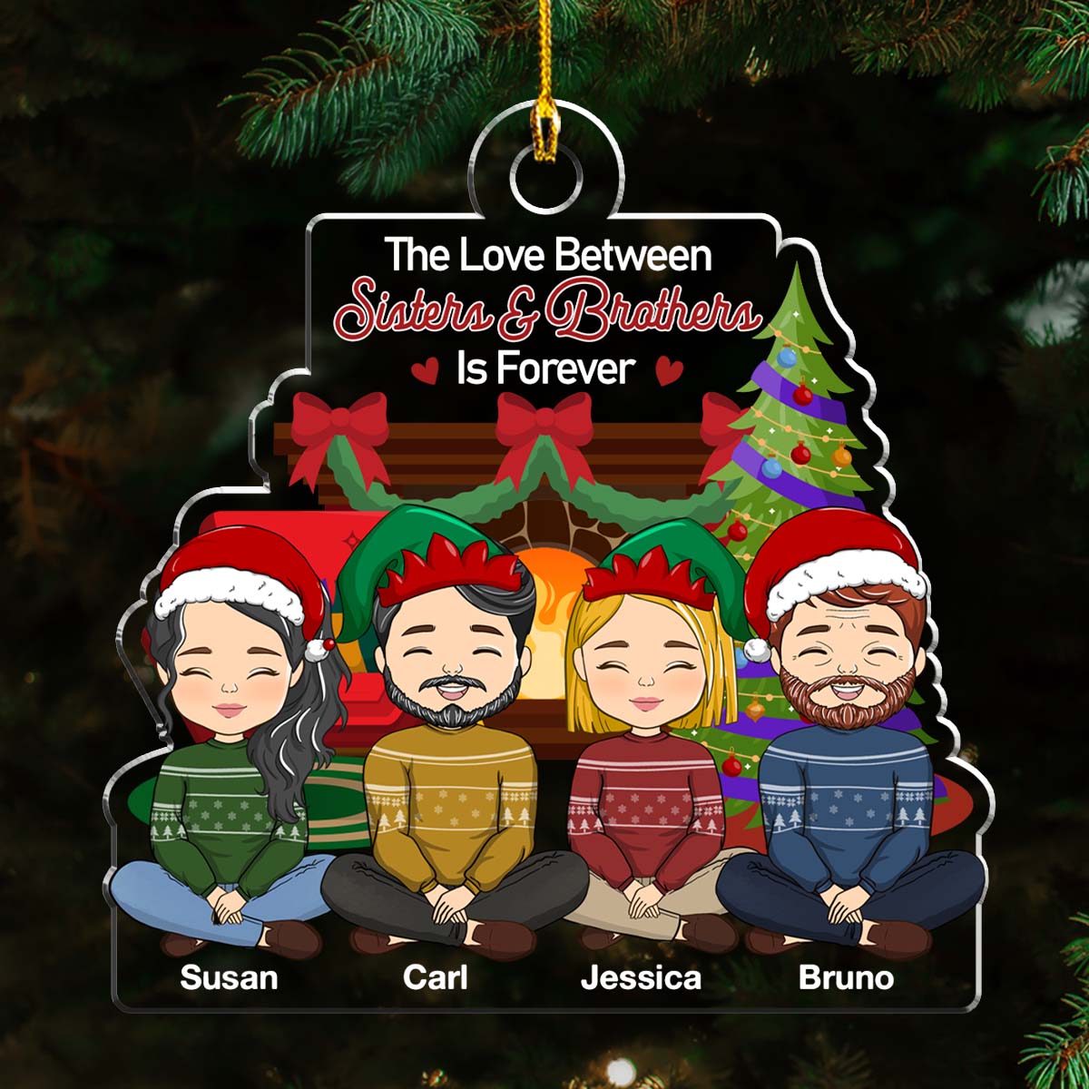 The Love Between Siblings Is Forever Personalized Custom Acrylic Orn