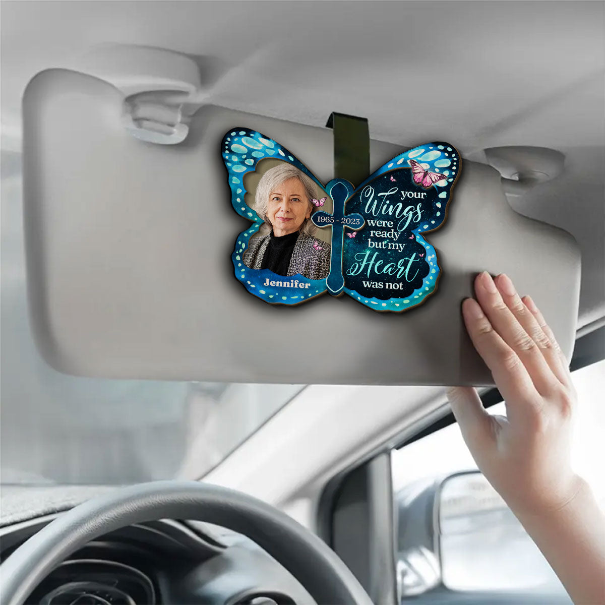 Your Wings Were Ready Personalized Custom Car Visor Clip