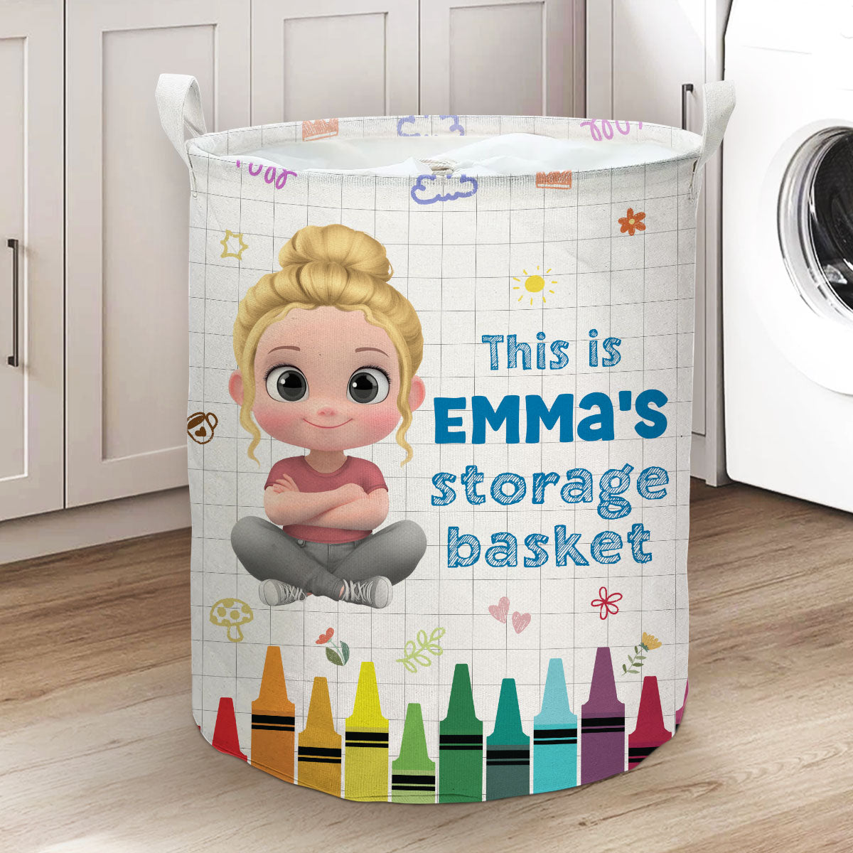 Kids Storage Basket - Personalized Custom Laundry Basket – Wrappiness Gifts