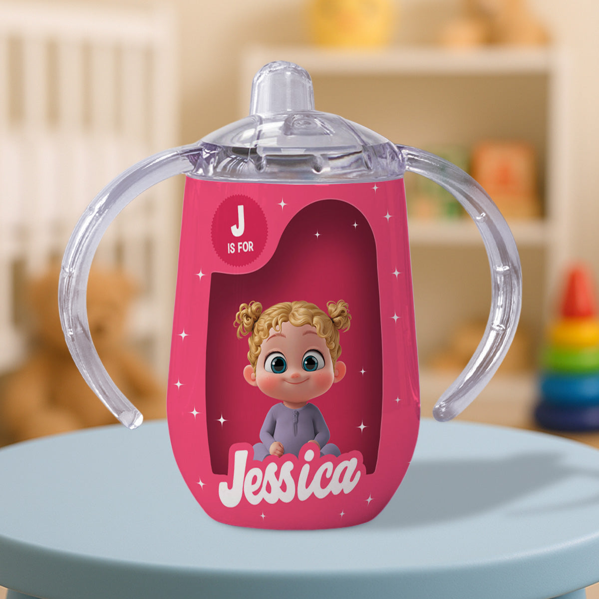 Cute Baby - Personalized Custom Sippy Cup With Handles – Wrappiness Gifts