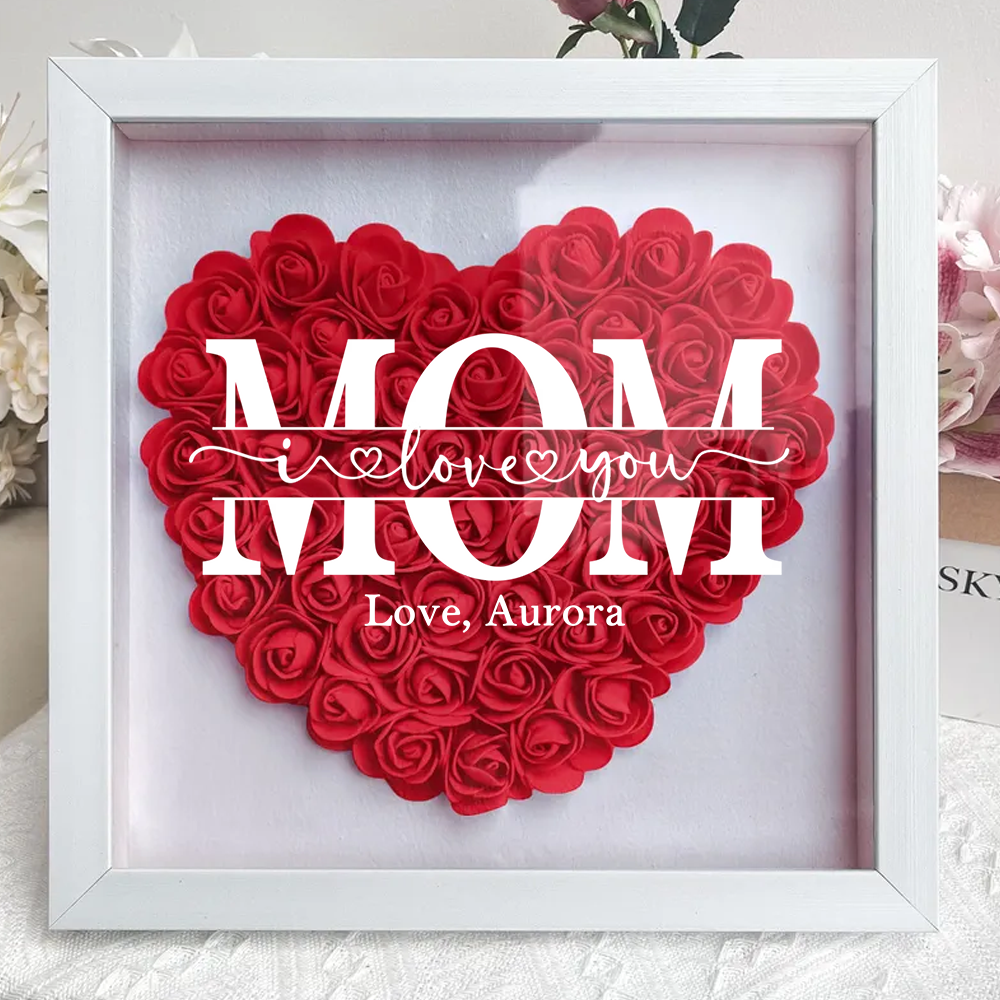 Mom We Love You - Personalized Flower Shadow Box – Wrappiness Gifts