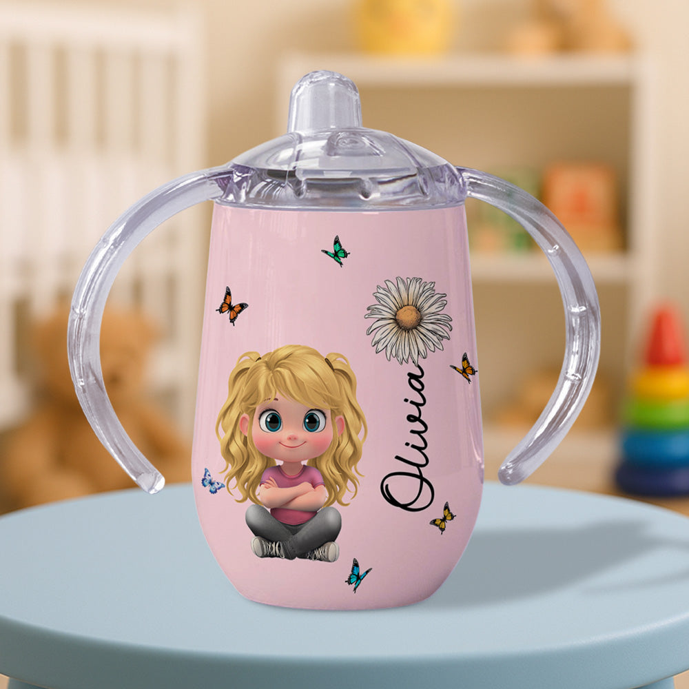 Floral Soul - Personalized Custom Sippy Cup With Handles – Wrappiness Gifts