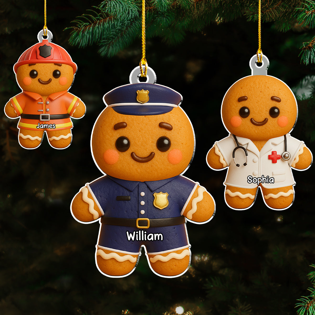 Job Gingerbread - Personalized Custom Acrylic Ornament – Wrappiness Gifts